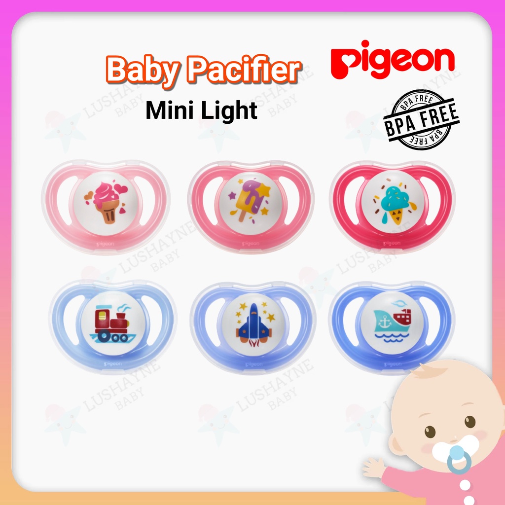 PIGEON Mini Light Baby Pacifier Soother 0-3M 3-6M 6-18M New Born Baby ...