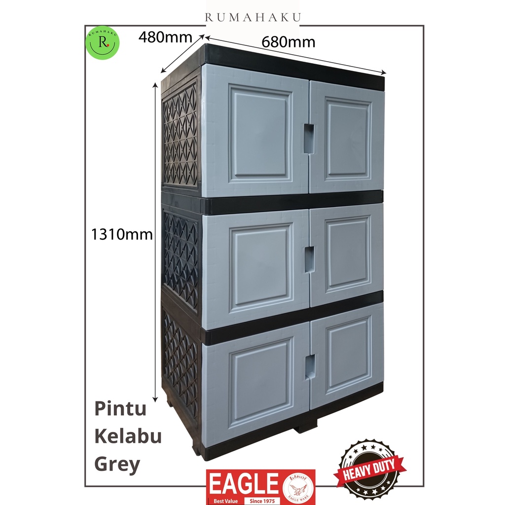 RumahAku {BESAR} Plastic Storage Cabinet/Wardrobe/Almari Baju/Almari ...