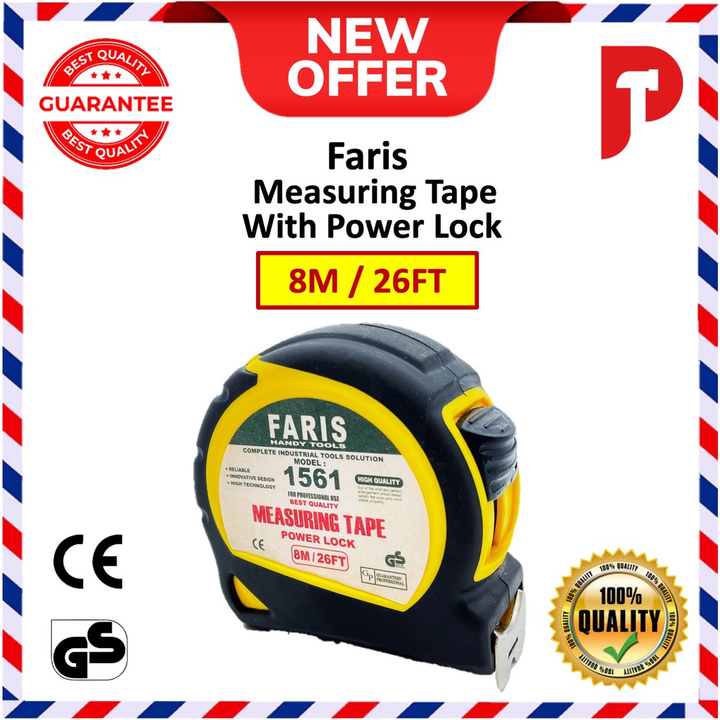 FARIS HEAVY DUTY Measuring Tape 🔥 Ready Stocks 🔥 with Power Lock 8M ...