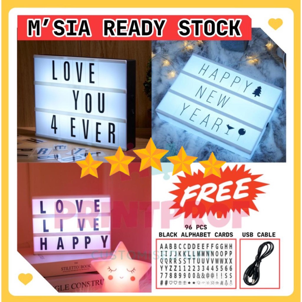 🔥HOT Sale🔥5⭐ LED Letter Light Box A4 A5 A6 Free USB Cable,96 Letters ...