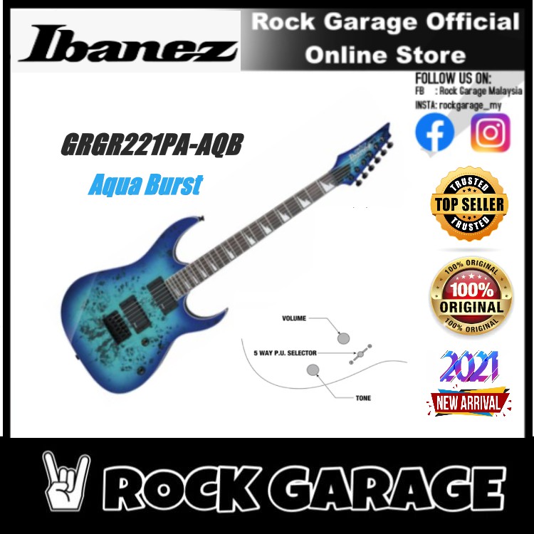 Ibanez Gio GRGR221PA HH Solid Body Electric Guitar Bound Purpleheart ...
