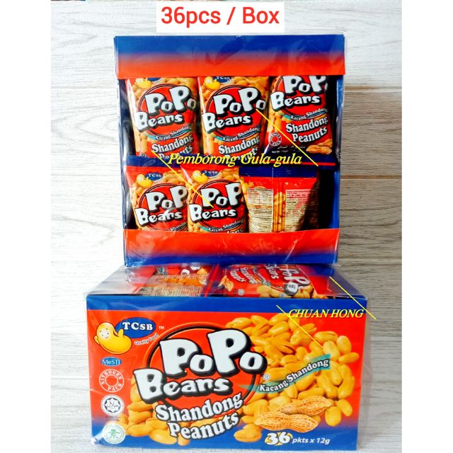 TCSB Popo Beans Shandong Peanuts Kacang Shandong 36pcs/Box | Shopee ...