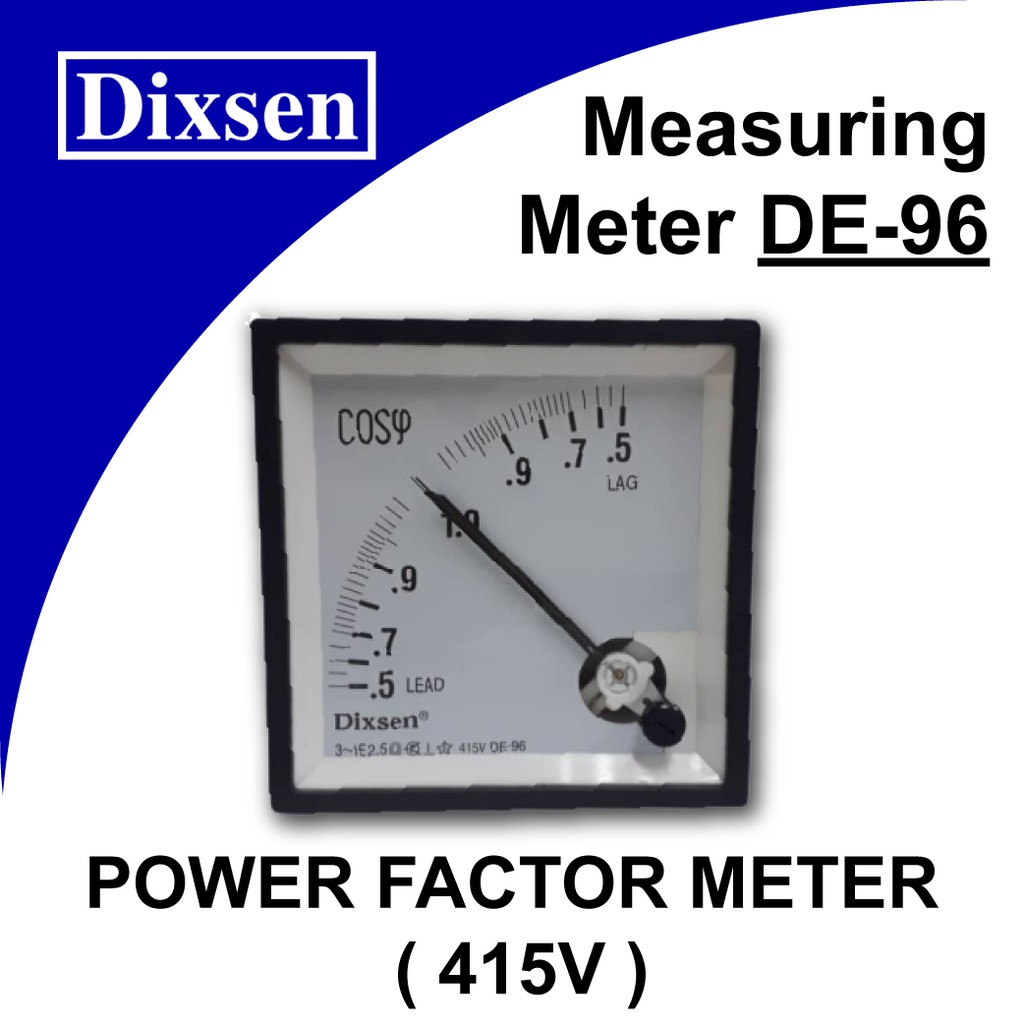 DIXSEN DE-96 MEASURING METER - COS Ø 415V POWER FACTOR METER | Shopee ...