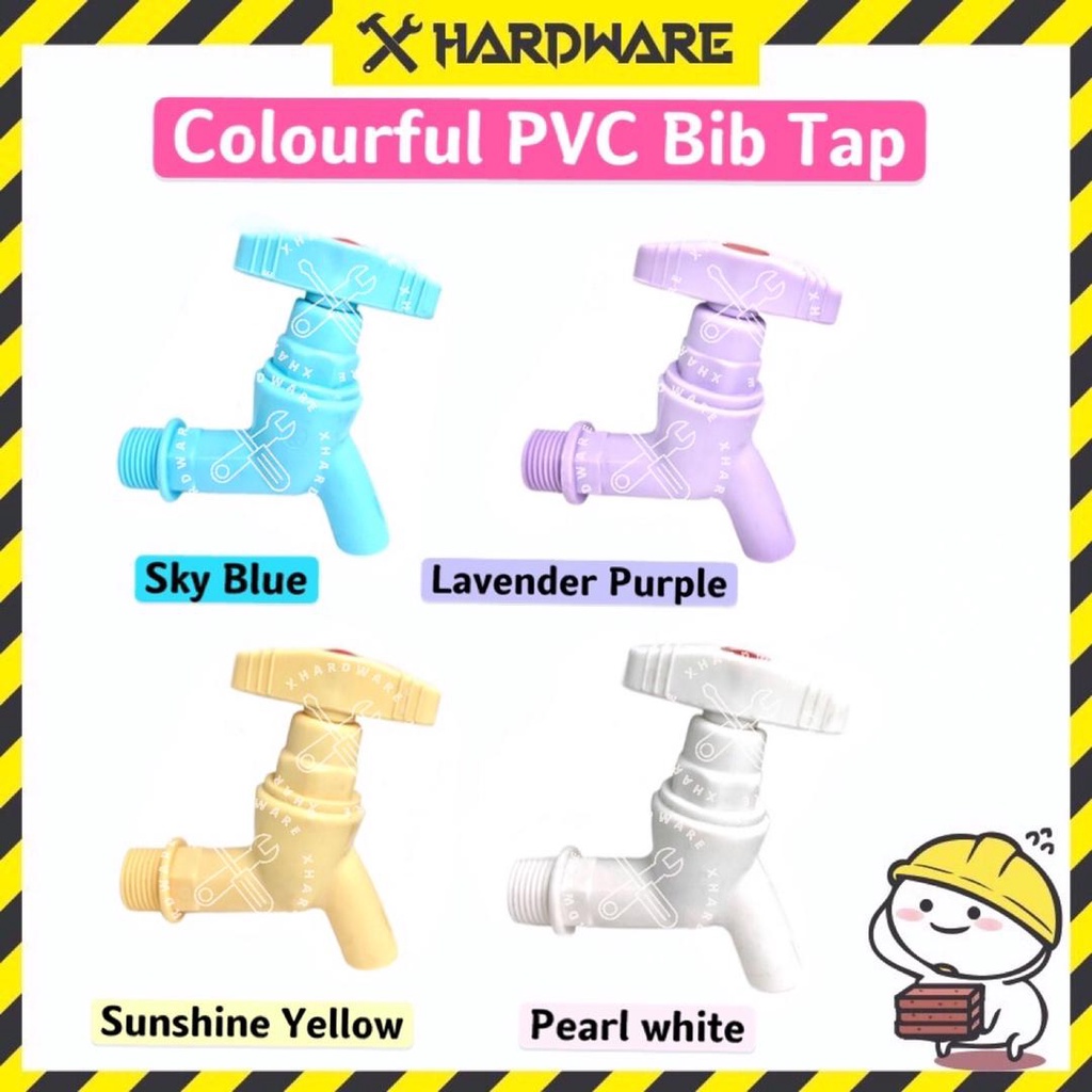 1/2” Kitchen and Bathroom Colourful PVC Bib Tap/Basin tap/water tap ...