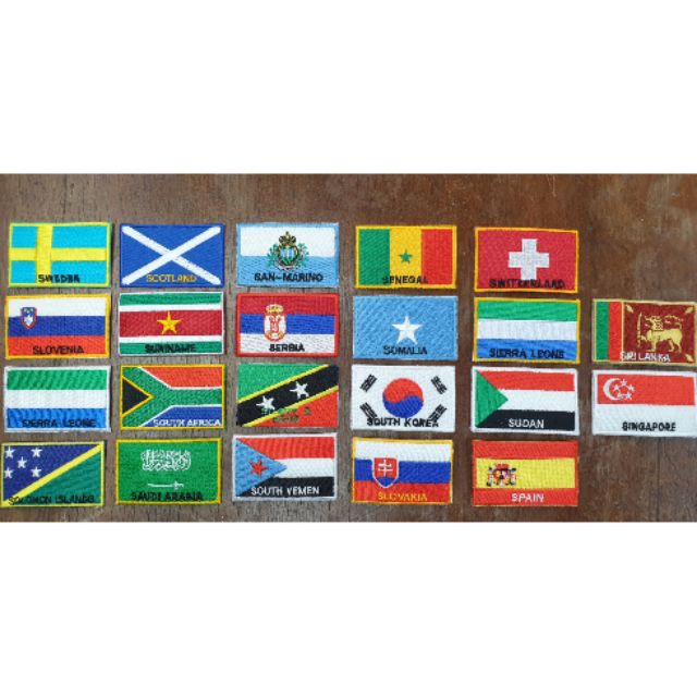 Iron On Embroidery Coubtry Flag (Bendera Huruf S) ready stock. | Shopee ...