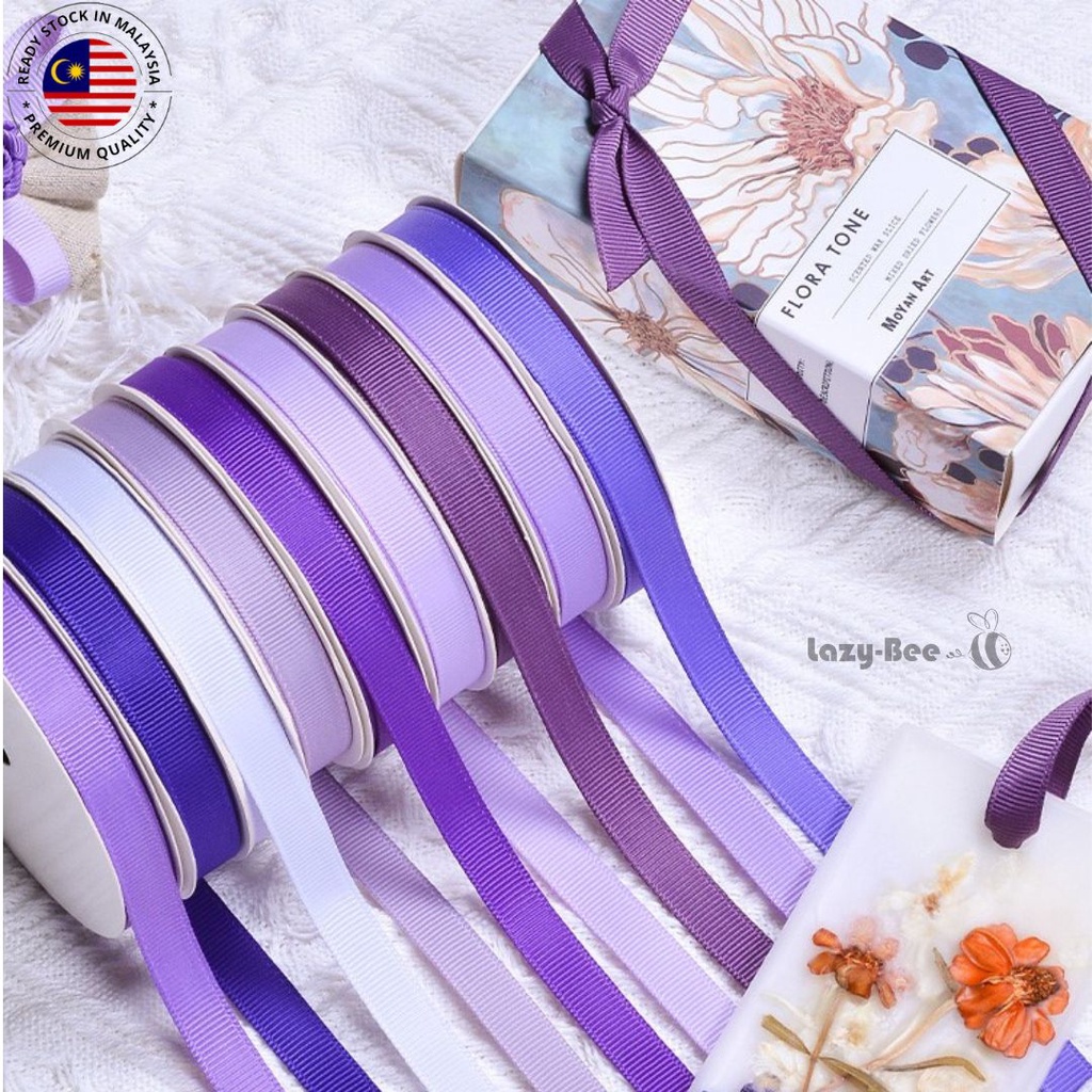 LAZY BEE 5 meter Purple Violet Orchid Lilac Grosgrain Ribbon Reben Door ...