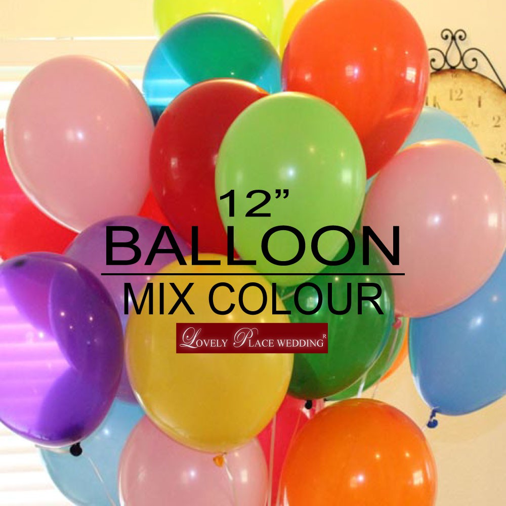 12 INCH BALLOON MIX COLOUR 100PCS | Shopee Malaysia