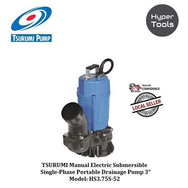 TSURUMI Manual Electric Submersible Single-Phase Portable Drainage Pump 3" / Submersible Pump 3 ...
