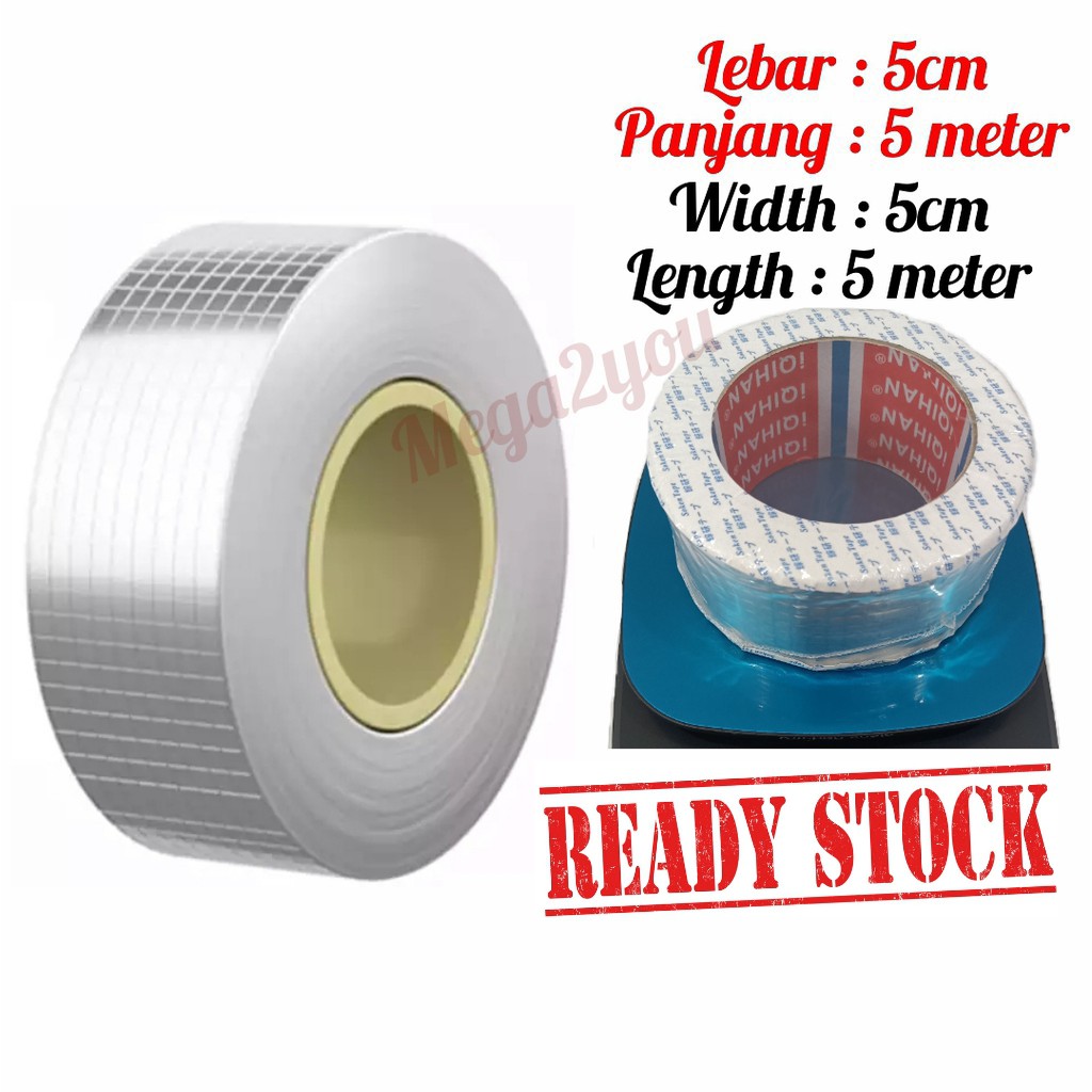 🇲🇾 Aluminium Roof Tape Pita Pelekat Gam Kalis Air Tampal Zink Tangki ...