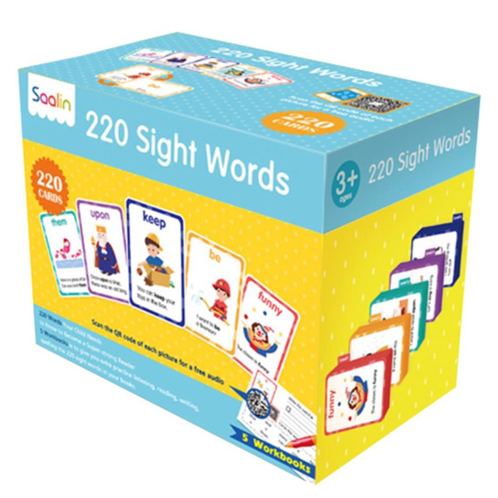 Saalin Sight Words Flash Card - 220 sight words phonic (Clearance with ...