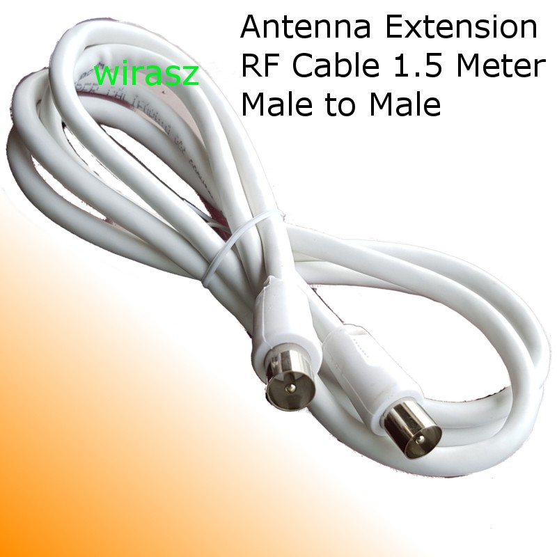 1.5M RF Cable Extension Coaxial TV Aerial Male to Male Socket Lead ...