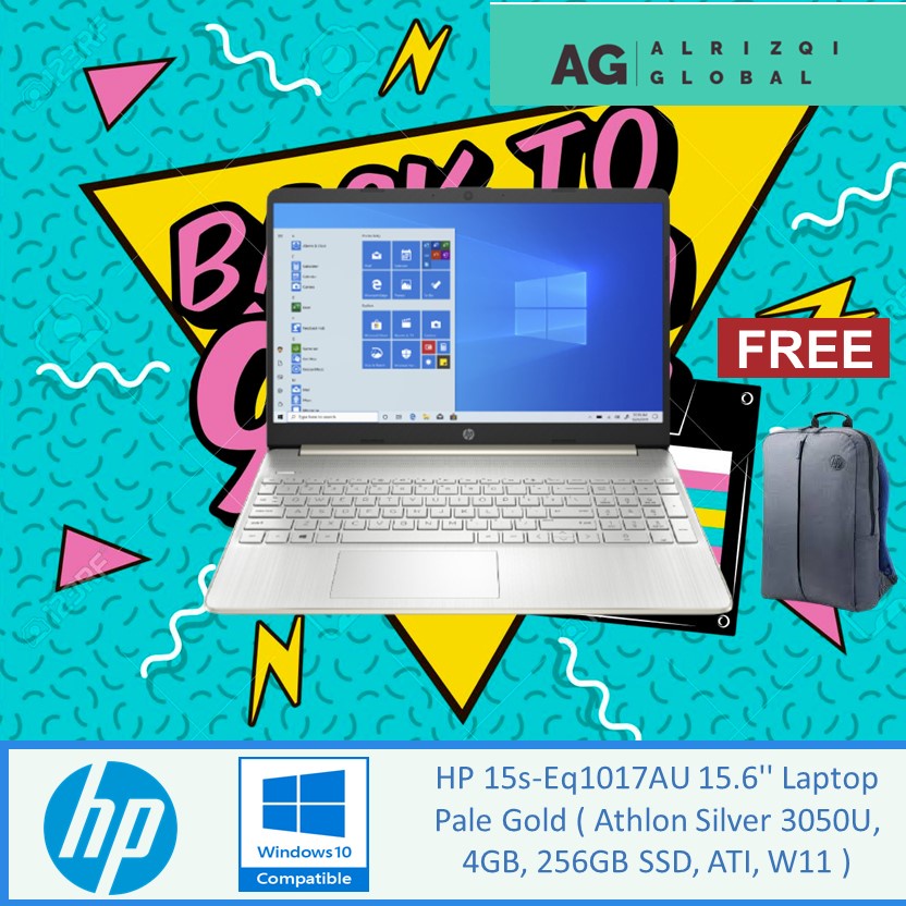 HP 15s-Eq1017AU 15.6'' Laptop Pale Gold ( Athlon Silver 3050U, 4GB ...