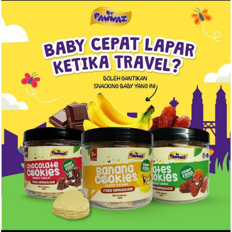 (Free Gift 🎁) Fawwaz Baby Cookies Flavors Banana, Chocolate & Dates ...