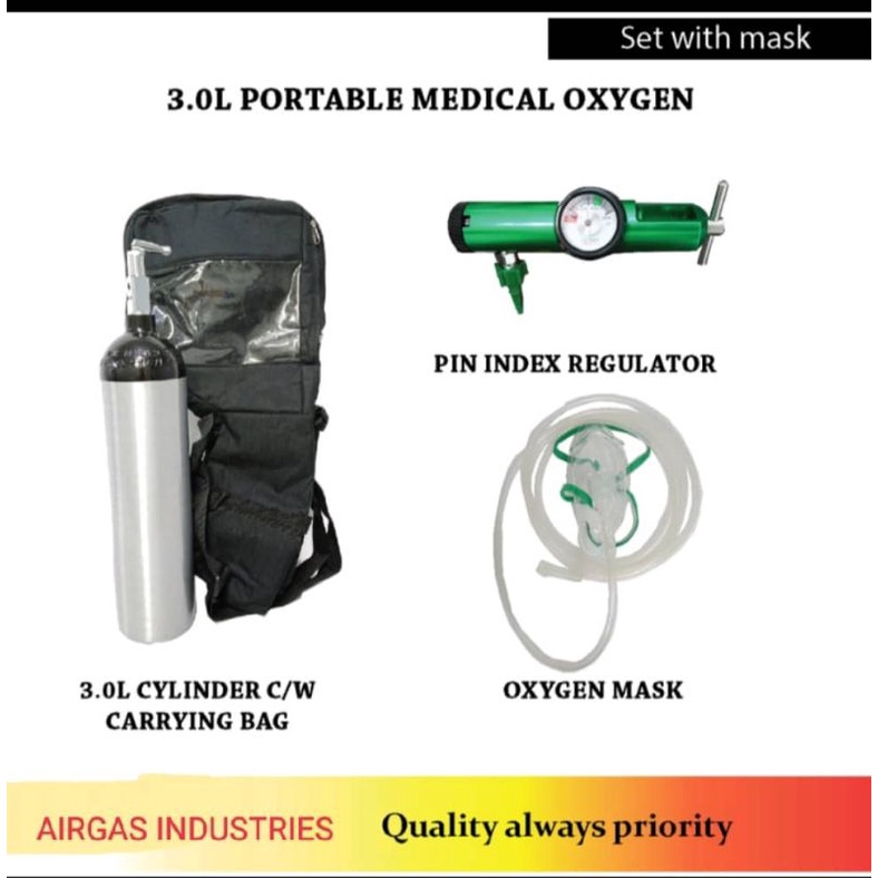 2.9L Portable Medical Oxygen Cylinder Complete Set(OXYGEN TANK SET WITH ...