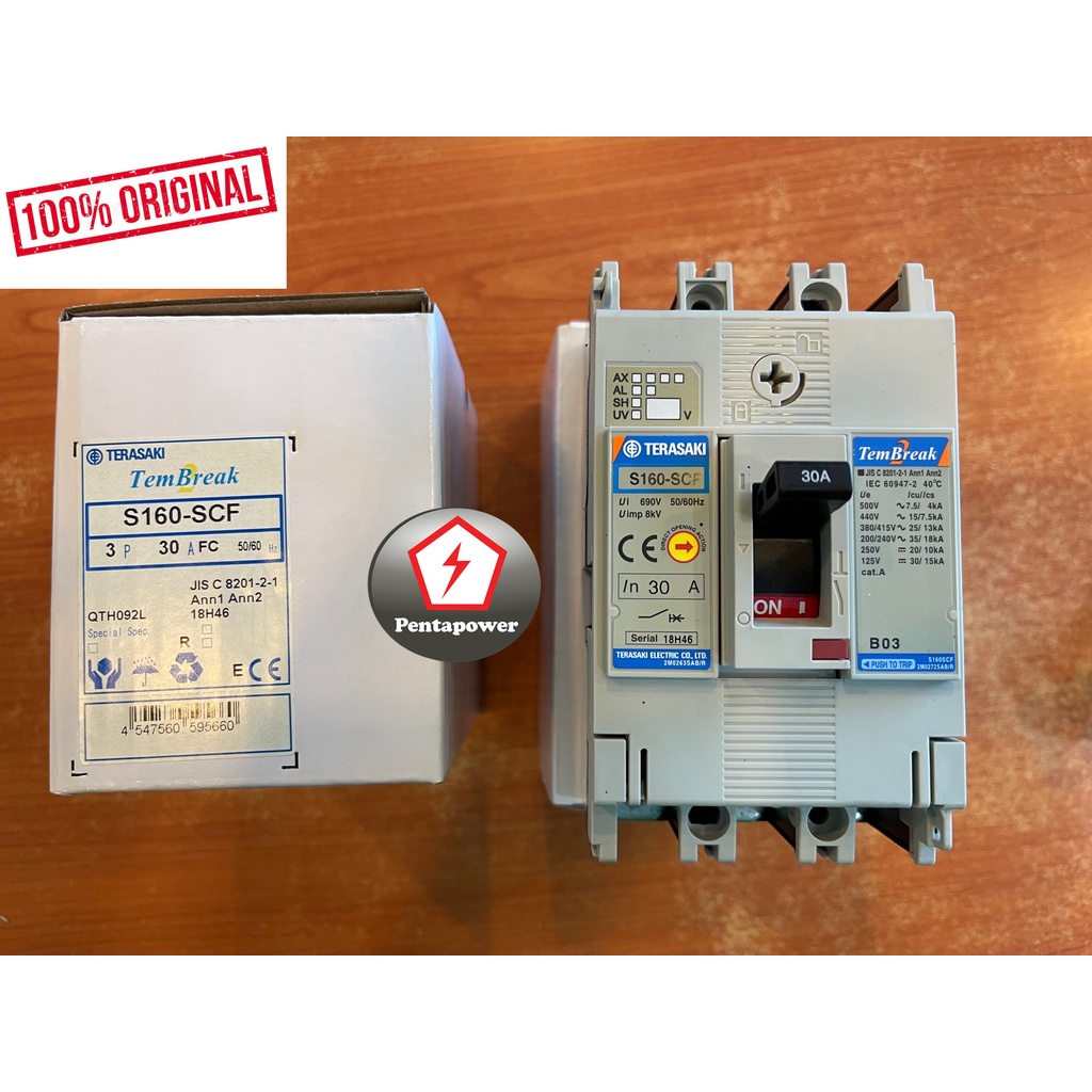 TERASAKI MCCB S160SCF 30A 25KA 3POLE S160-SCF | Shopee Malaysia