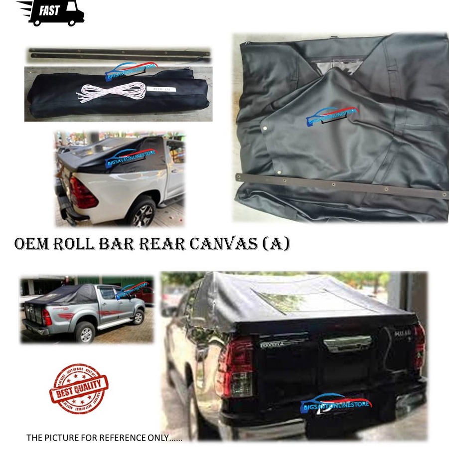 Toyota Hilux Revo Rear Boot Canvas For OEM Roll Bar | Shopee Malaysia
