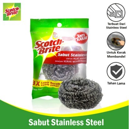3M Scotch Brite Stainless Steel Dishwashing Wire Economical ID T57N ...