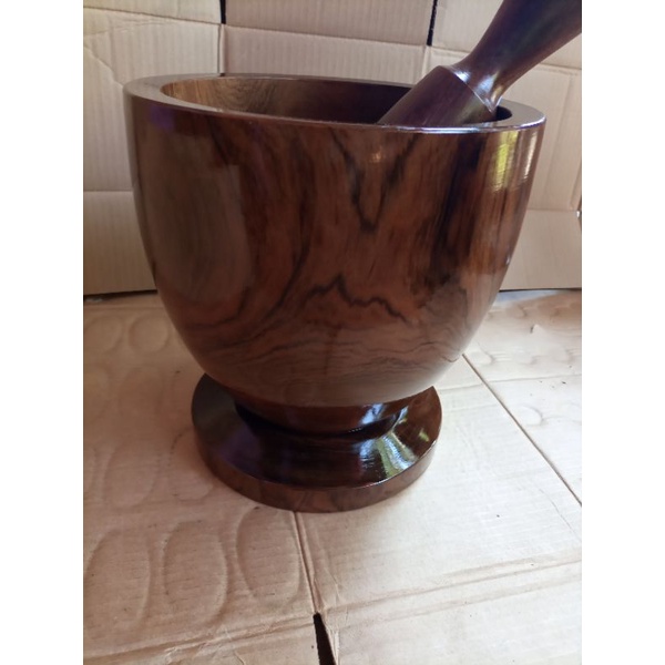 BIG Mortar and pestle made in magcono (ironwood)8x9 inches | Shopee ...