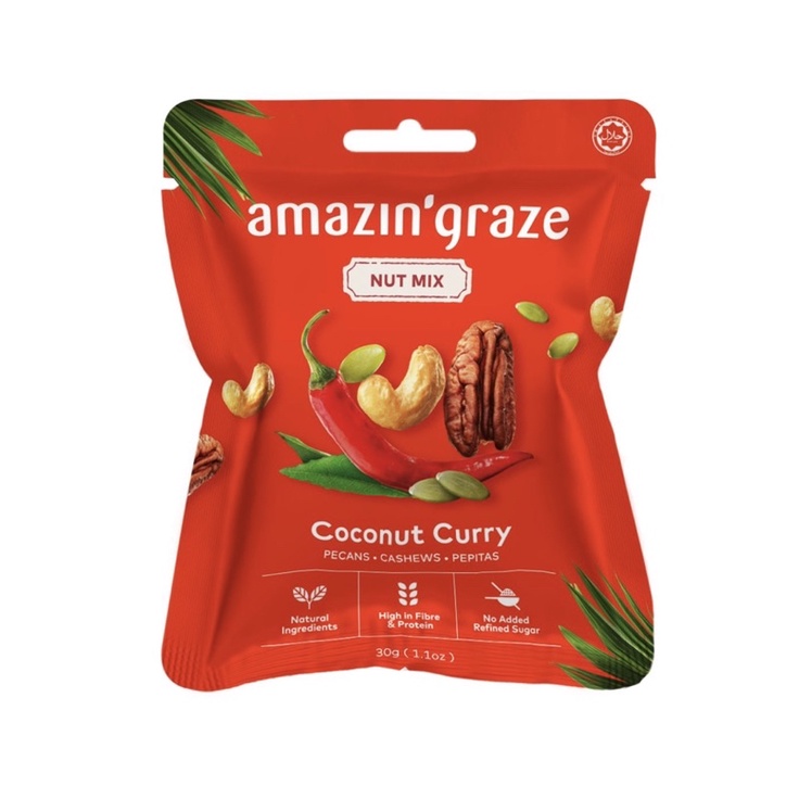 Amazin' Graze Mini Coconut Curry Nut Mix (30g) | Shopee Malaysia