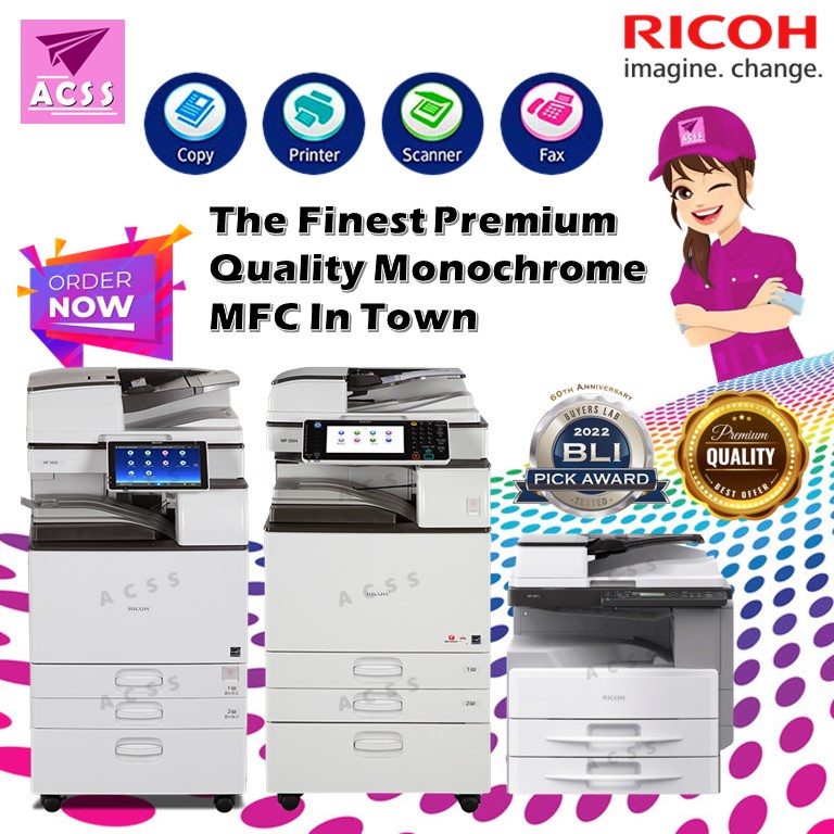 RICOH MP2554 / 3554 / 2501SP RENTAL Multifunction B&W Printer Copier (7 ...