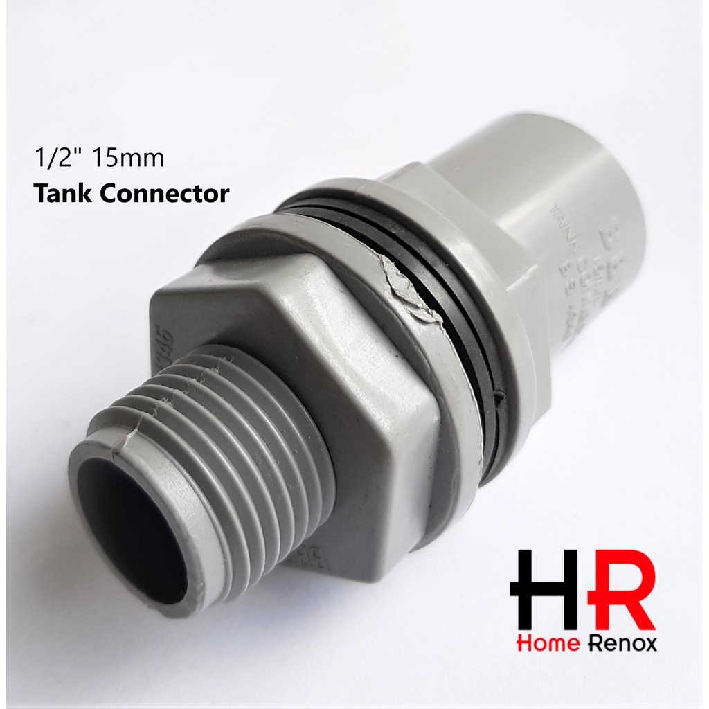 PVC Tank Connector 1/2" & 3/4" Penyambung Paip Plastik/PVC GUM | Shopee ...