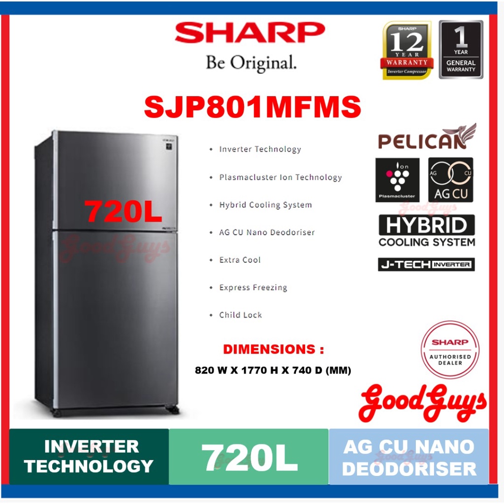 [Seller's Own Fleet] Sharp SJP801MFMK / SJP801MFMS 720L Pelican ...