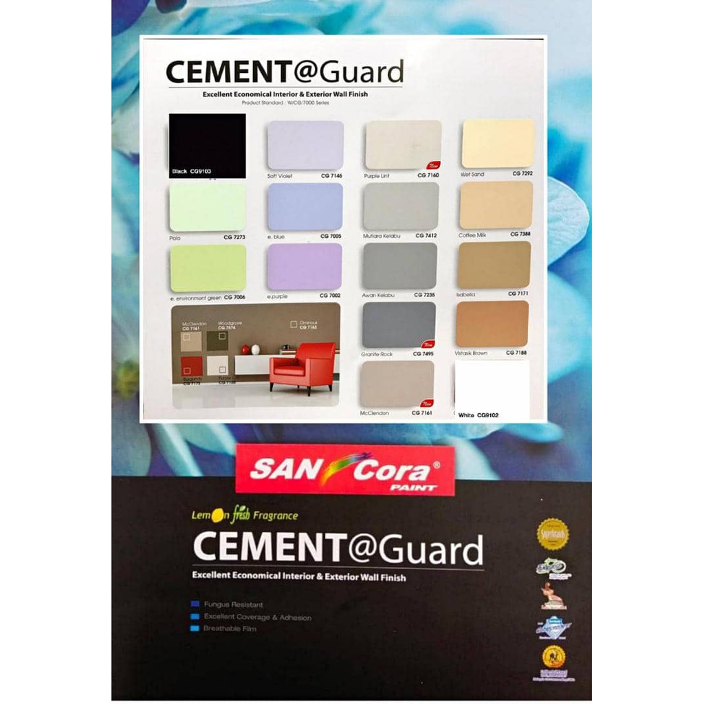 【7 Litre】SANCORA Cement Guard Emulsion Paint / Wall Ceiling Paint ...