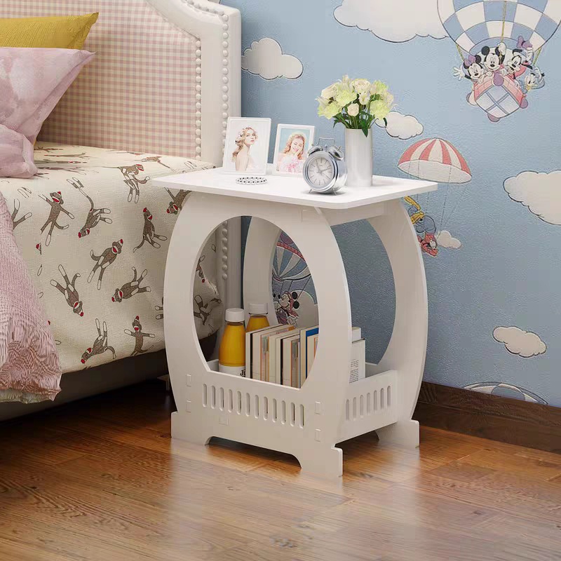 Portable simple living room sofa side coffee table with magazines ...