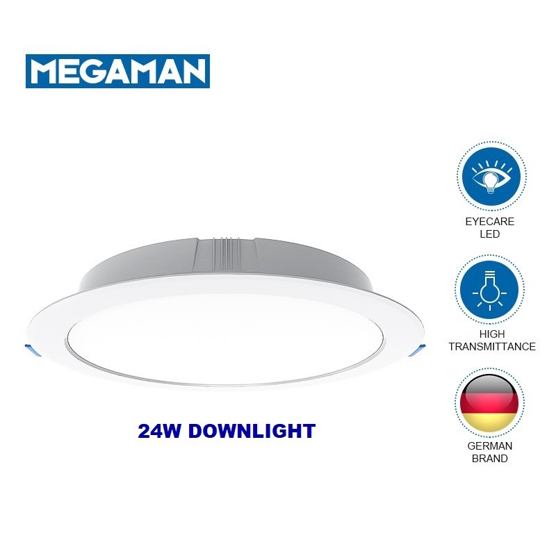 Megaman 24W 8" LED Downlight Round Recessed (3000K-Warmwhite/4000K ...