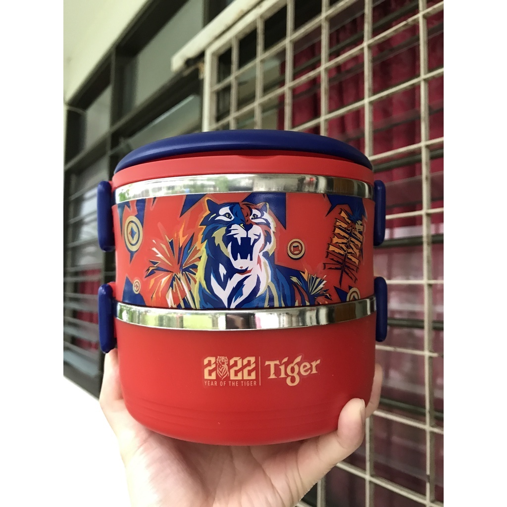 TIGER 2022 stainless steel lunch box (RED colour) | Shopee Malaysia