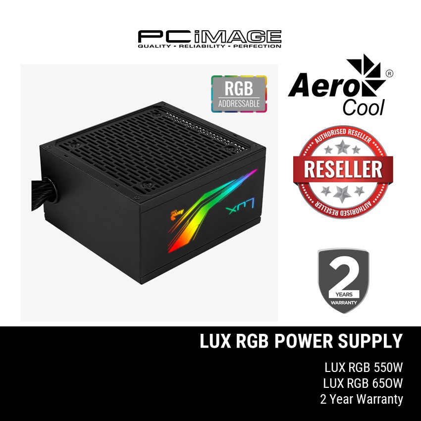 AEROCOOL LUX RGB 550WATT / 650W 80PLUS POWER SUPPLY | Shopee Malaysia