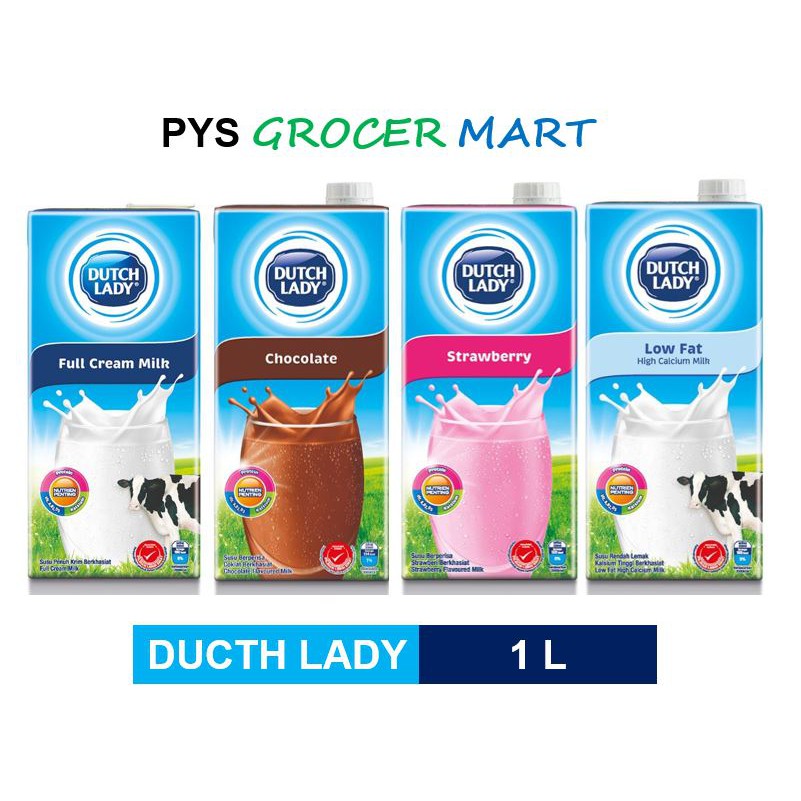 Dutch Lady UHT Full Cream / Chocolate / Strawberry / Low Fat Milk (1L) | Shopee Malaysia