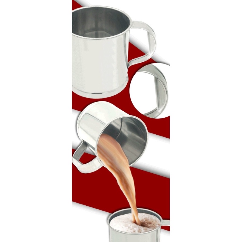1.5 Litre Stainless Steel Mug/Cawan Besi / Coffee Teh Tarik Mug With ...