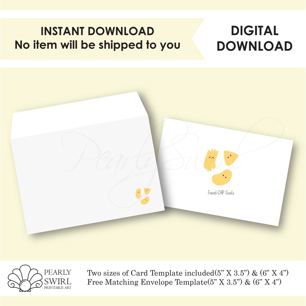 Instant download greeting card💌 Friend-CHIP Goals [potato chip ...