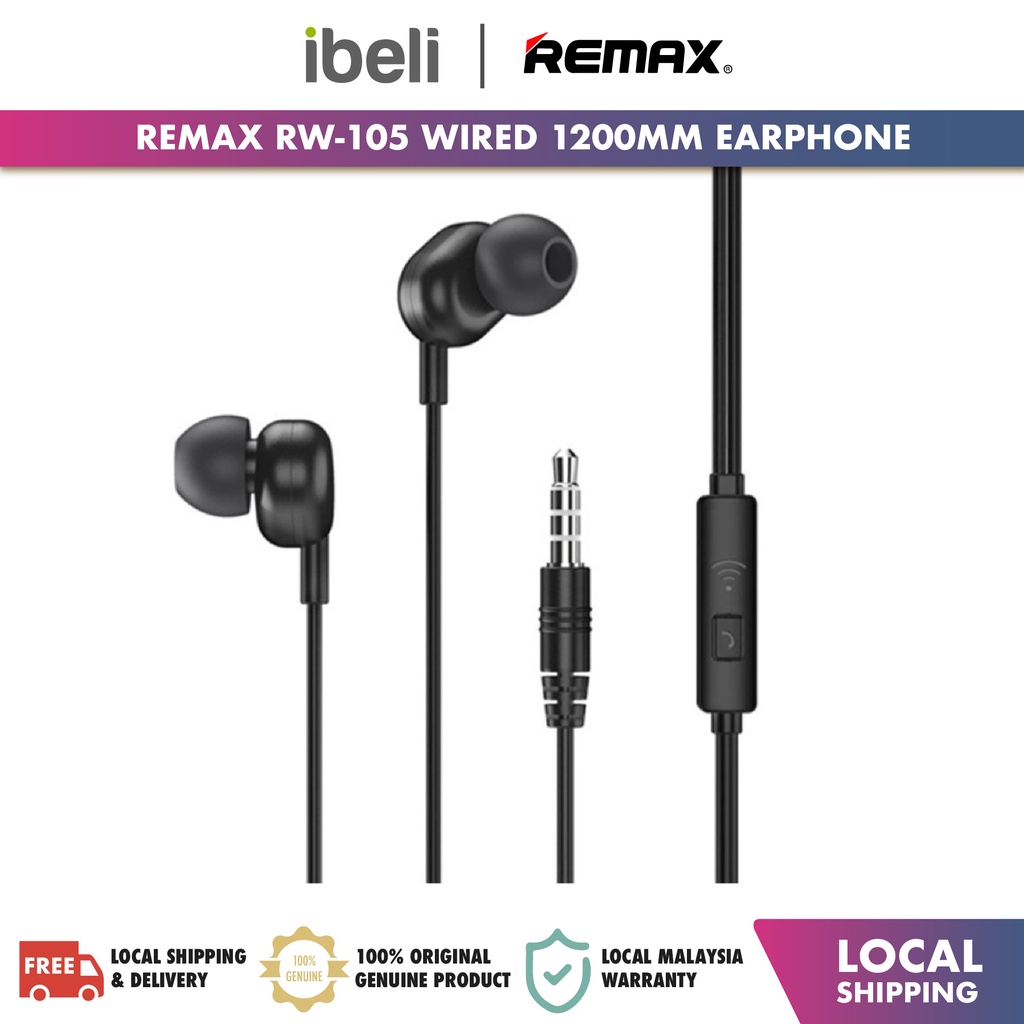 Remax RW-105 Wired Headset In-ear High Definition Audio Music Call ...