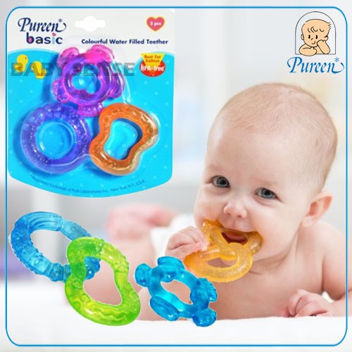 PUREEN Baby Colourful Water Filled Teether (3pcs) - 1 pkt [READY STOCK ...