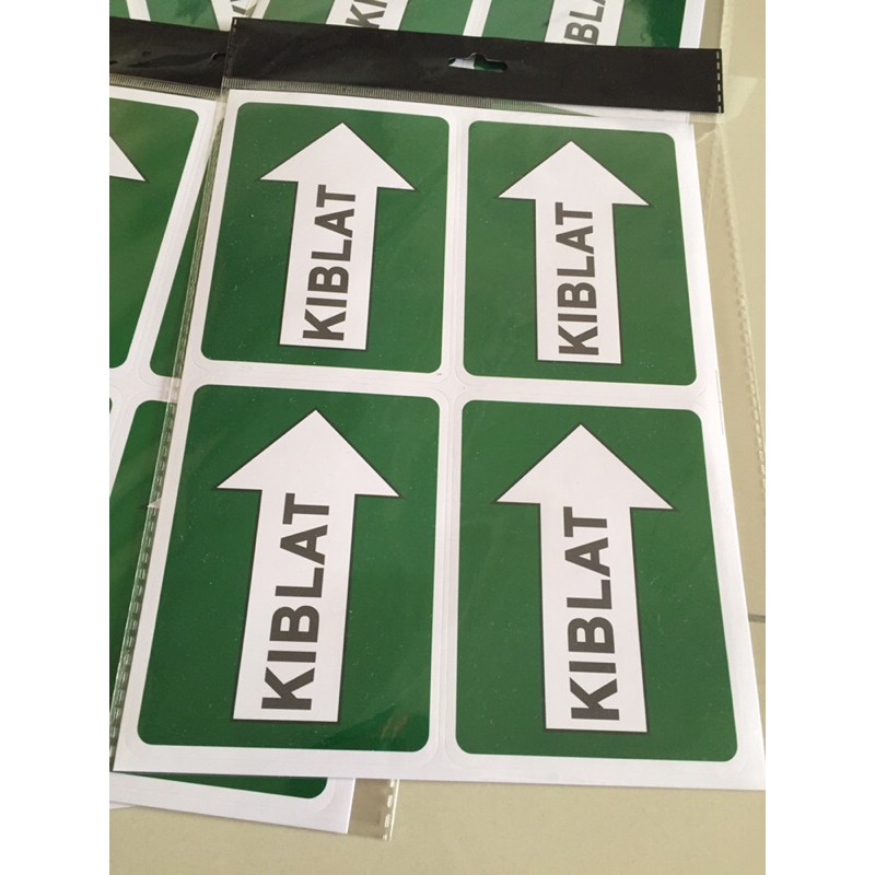 Penunjuk Arah Kiblat Solat Sticker/Kiblat Sign/Kiblat Arrow Warna Hijau ...