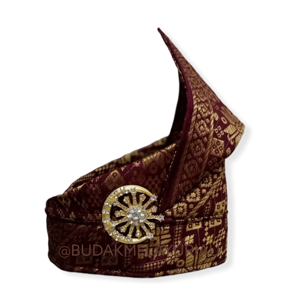 MALAY TANJAK FULL SONGKET NATURAL CROWN TIE RIAU MALAY BUDAK | Shopee ...