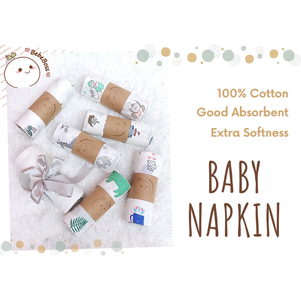 BebeBoss2u Newborn Baby Napkin (1 Piece) 100% Cotton / Kain Lampin Bayi ...