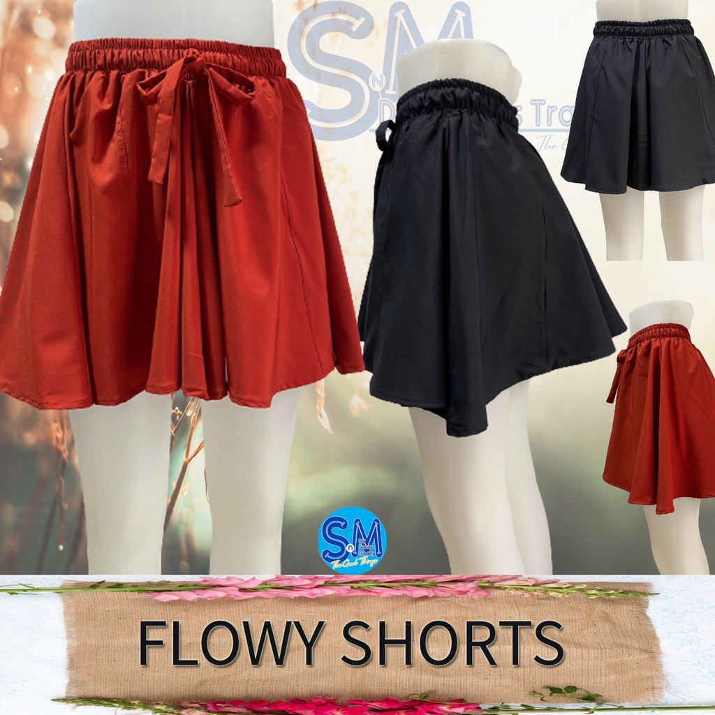 FLOWY SHORTS WITH STRING WOVEN STRETCH FABRIC SMALL TO SEMI XL FRAME ...
