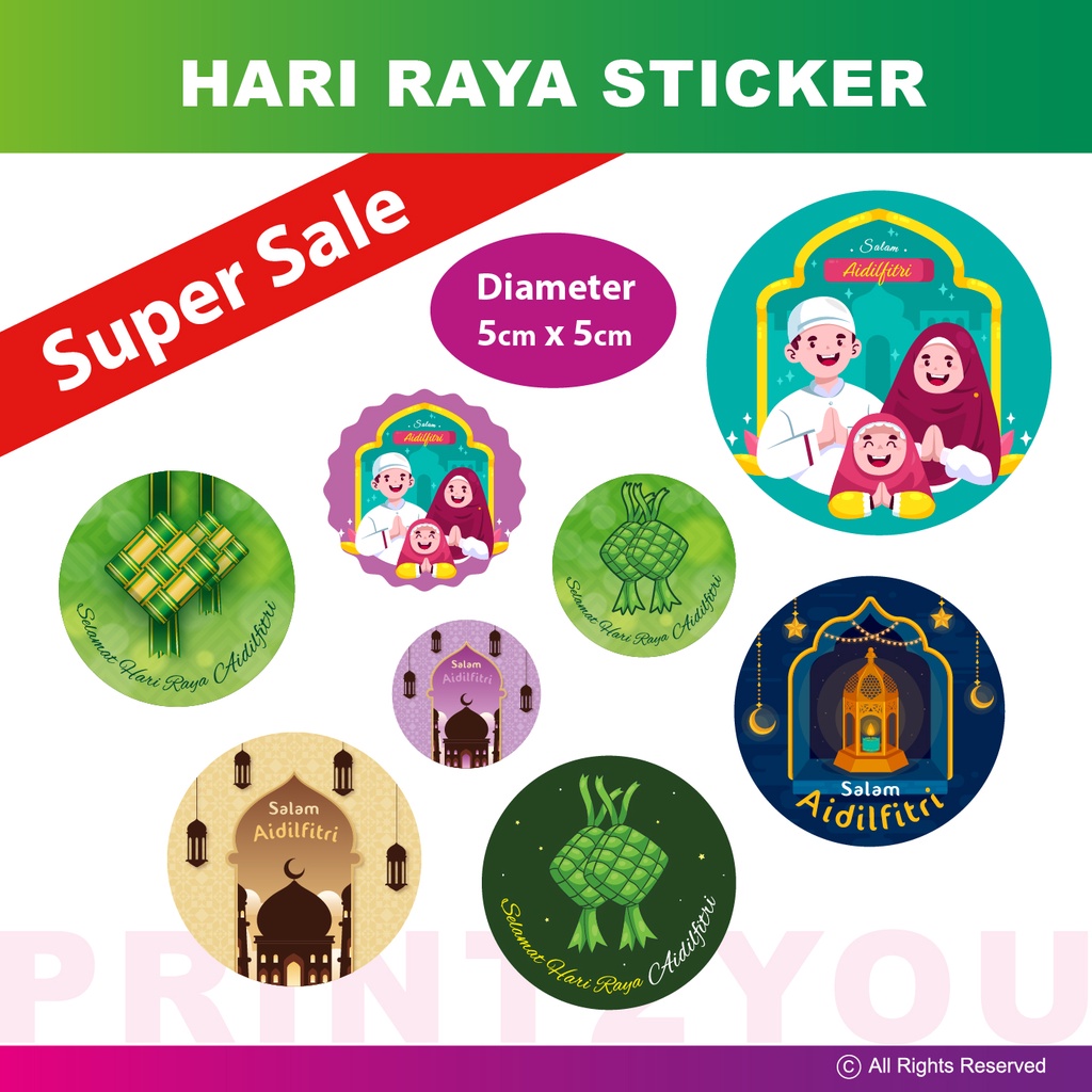 [100PCS] Hari Raya Stickers, Mirrorkote Sticker | Shopee Malaysia
