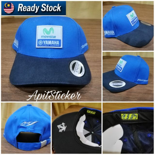 🔥 ready stock 🔥Cap YAMAHA MOVISTAR 46,Topi YAMAHA MOVISTAR | Shopee ...