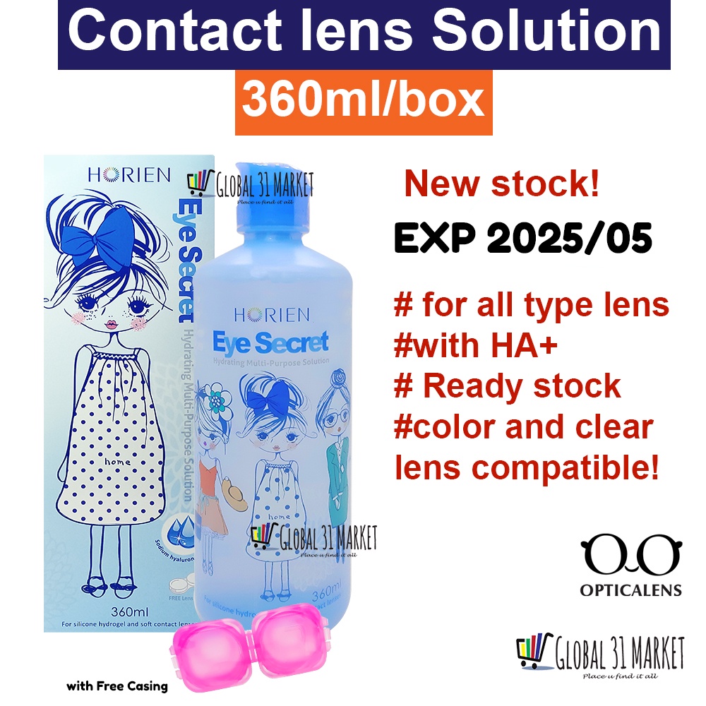 Horien Eye secret 360ml Multi Purpose solution with HA+ Free Casing ...