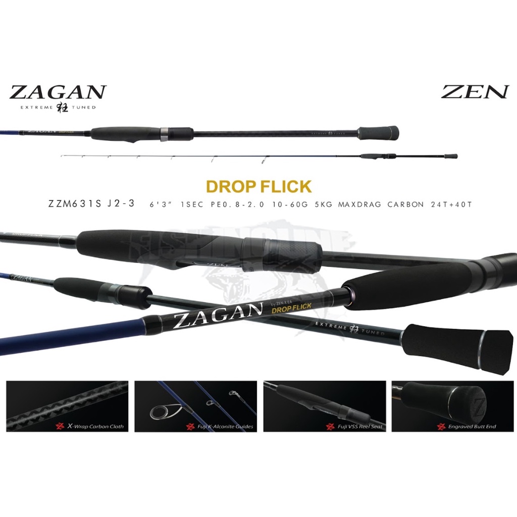 ZEN ZAGAN X EA Drop Flick SW Spinning Fishing Rod | Shopee Malaysia