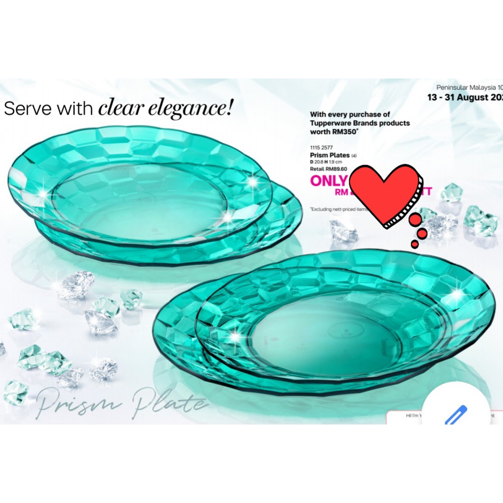 TUPPERWARE Prism Plate(4 Pcs) | Shopee Malaysia