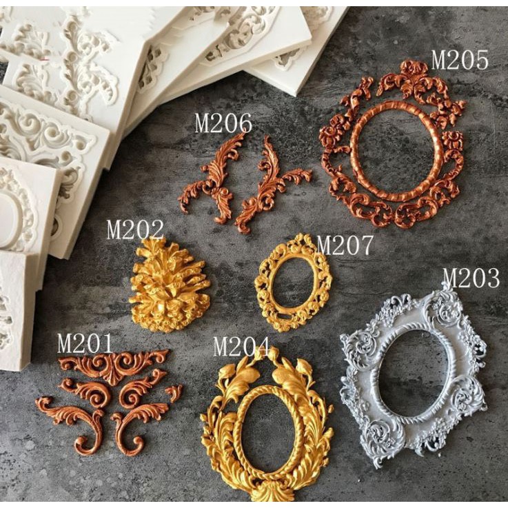 (mould) Vintage antique frame baroque silicone Victorian mirror mold gothic filigree | Shopee ...