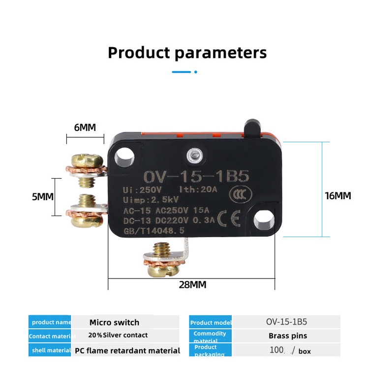 15A Micro switch OV-156-1C25/OV-155-1C25/OV-152V-151-1C25 V-15 Limit switch | Shopee Malaysia