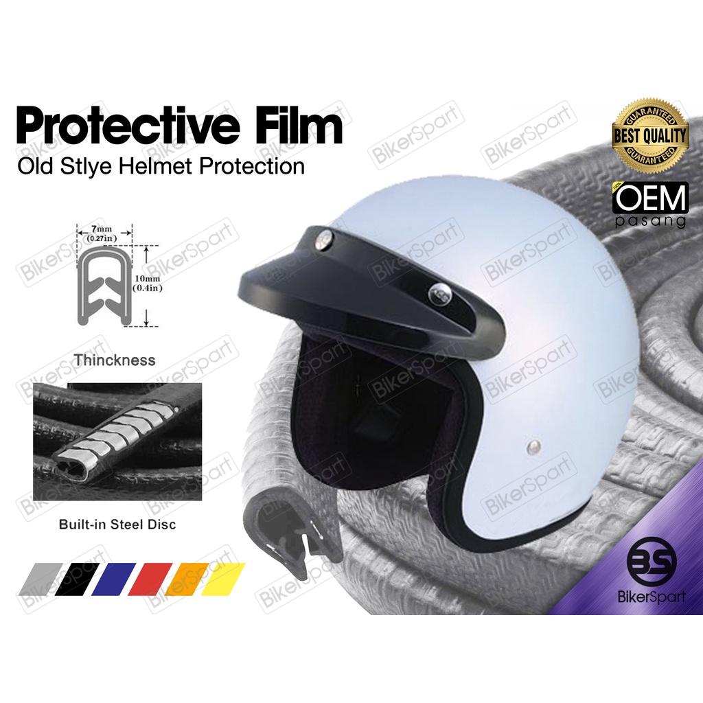 *1 Meter* Old Style Helmet Protective Film With Steel / Perlindungan ...