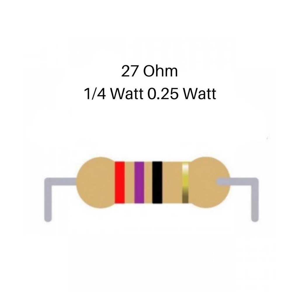 27 ohm 0.25w 1/4W resistor (5% tolerance) (10pcs/ pack) | Shopee Malaysia