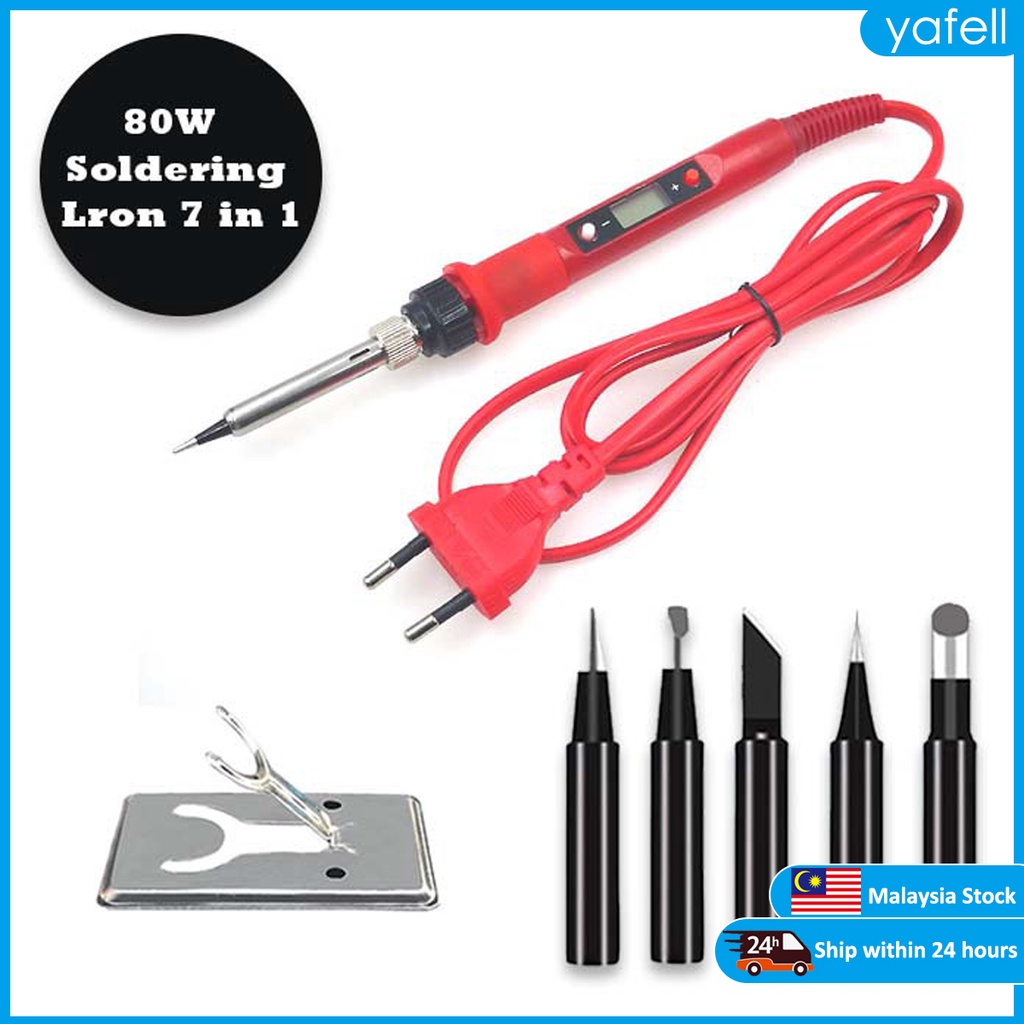 【Local Seller】Soldering iron set 7-in-1 portable 80W 220V soldering set ...